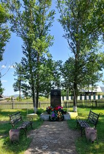 Стела в честь 75-летия Победы в Великой Отечественной войне и памяти земляков-чалдонцев - участников Великой Отечественной войны (Trans-Baikal Territory, Mogochinskiy munitsipalny okrug, selo Chaldonka), anıt, heykel  Zabaykalski krayından