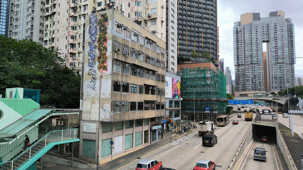 Toplu taşıma durağı Valley Road, Kowloon, foto