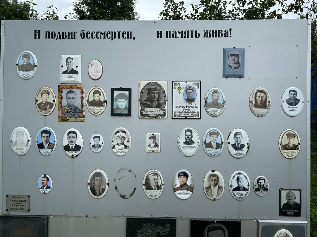 Anıt, heykel Односельчанам, погибшим в Великой Отечественной войне, Novgorodskaya oblastı, foto