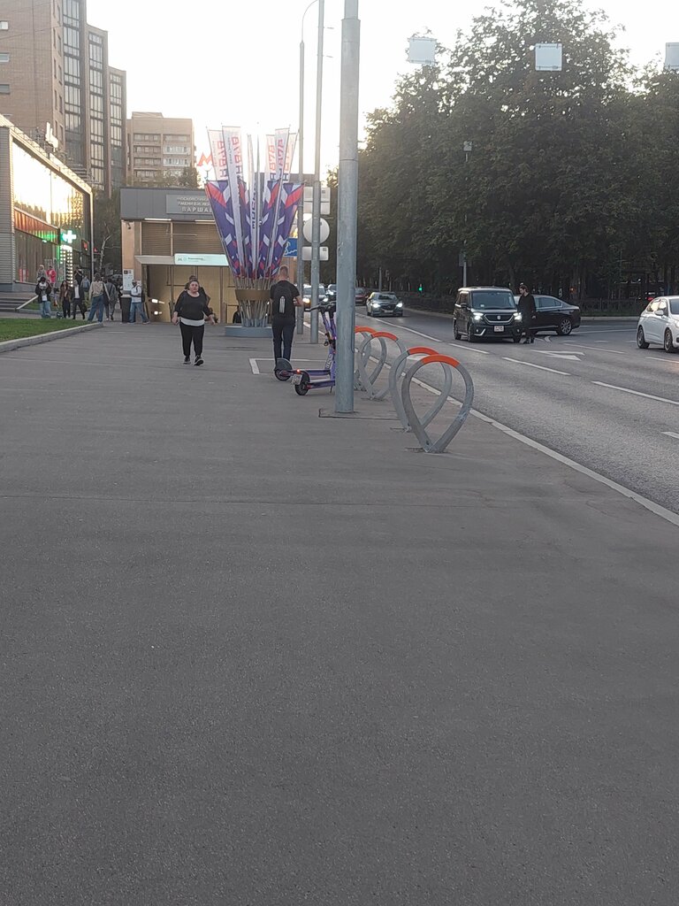 Bisiklet park yerleri Velosipednaya parkovka № 14003 metro Varshavskaya, Moskova, foto