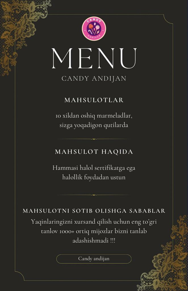 Kafe Candy Andijan, Andican, foto