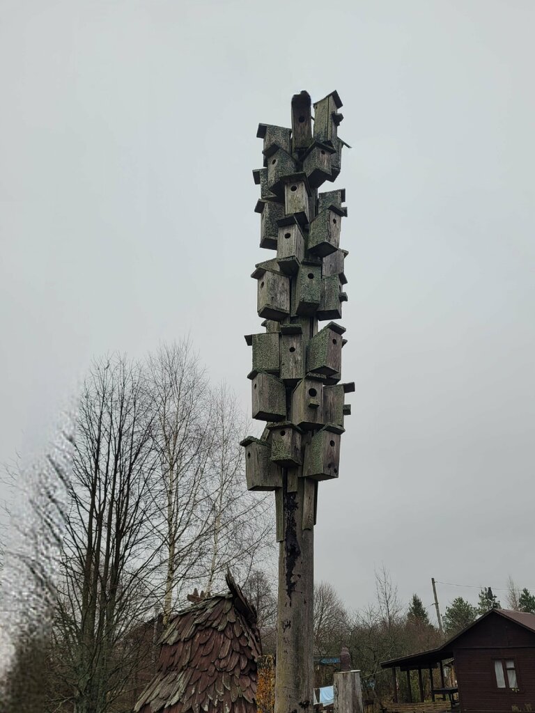 Park, sokak heykeli Дерево скворечников, Moskova ve Moskovskaya oblastı, foto
