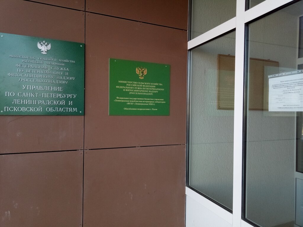 Devlet denetim organları Rosselkhoznadzor Otdel Gosudarstvennogo veterinarnogo pogranichnogo kontrolya, Pskov, foto