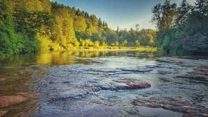 Речной перекат Куиньсэрго (Udmurtian Republic, Debyosskiy rayon, munitsipalnoye obrazovaniye Tolyenskoye), doğa  Udmurtiya'dan
