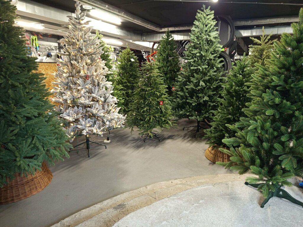 Yapay çam ağaçları ve süsleri Ёлкамаркет, Minsk, foto
