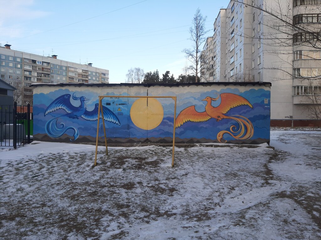 Sokak sanatı Граффити Дракон, Novosibirsk, foto
