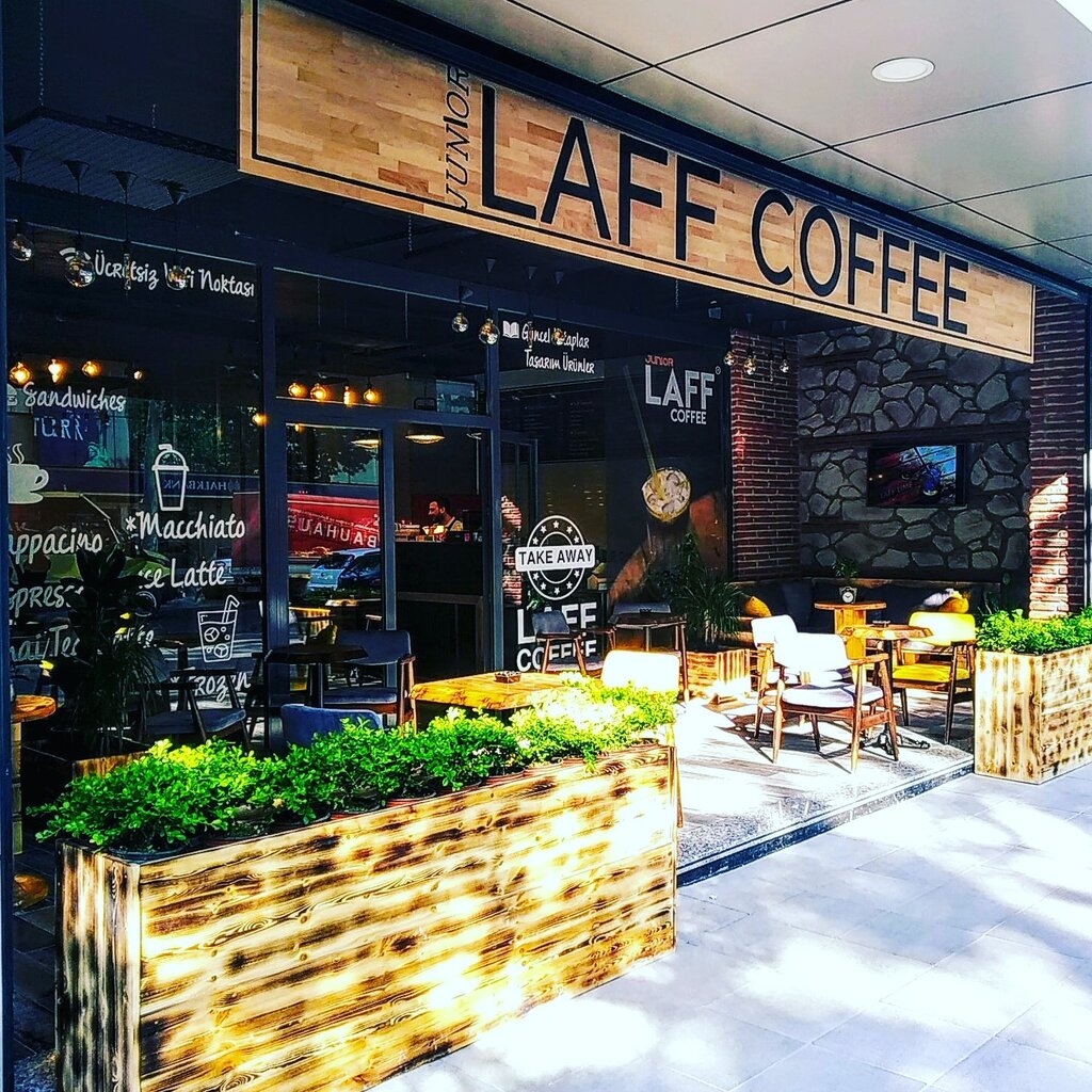 Kahve dükkanları Laff coffee güneşli, İstanbul, foto