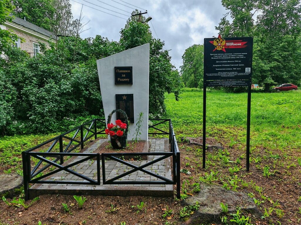 Anıt, heykel Братская могила погибших бойцов РККА, Novgorodskaya oblastı, foto