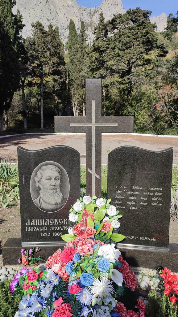 Ünlü kişilerin mezarları Могила Н.Я. Данилевского, Kırım Cumhuriyeti, foto