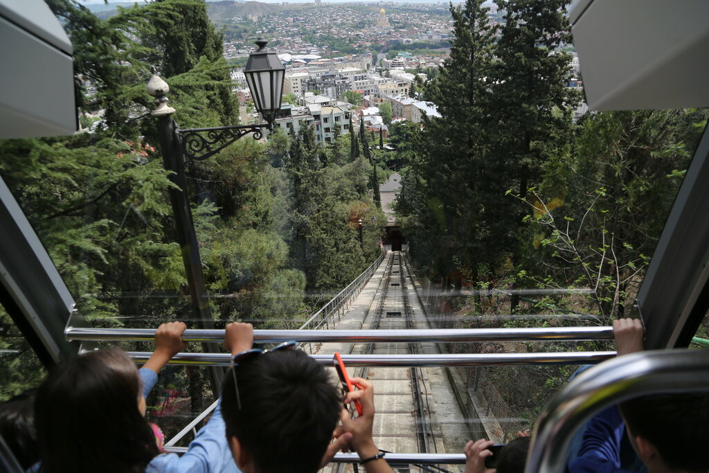 Turistik yerler Tbilisi Funicular Funicular Tbilisi, Tiflis, foto