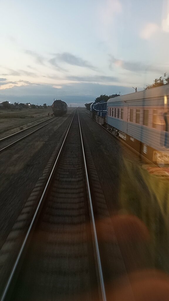 Yük istasyonu Saikhin Siding, Batı Kazakistan eyaleti, foto