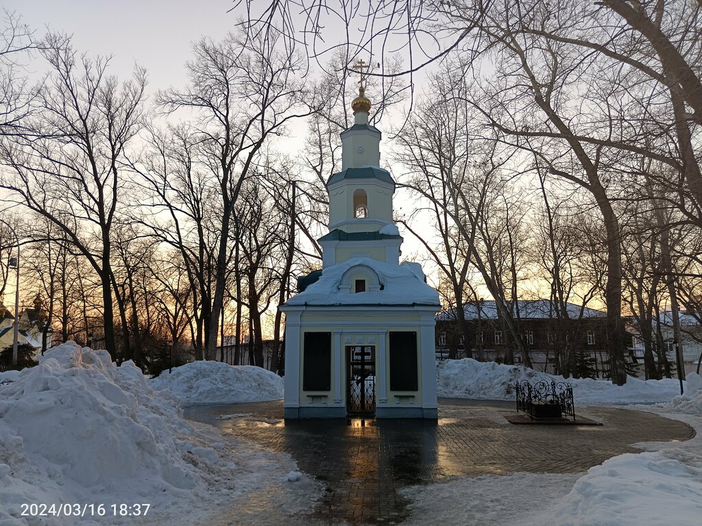 Şapel, haç anıtı Andrey Simbirsky chapel, Ulyanovsk, foto