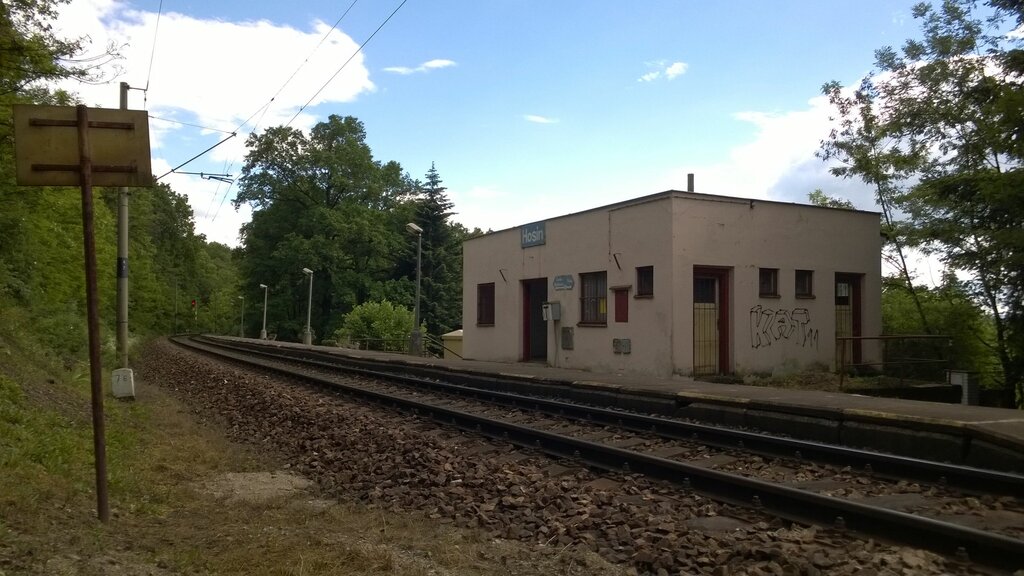 Tren istasyonu Hosin, Güney Bohemya Bölgesi, foto