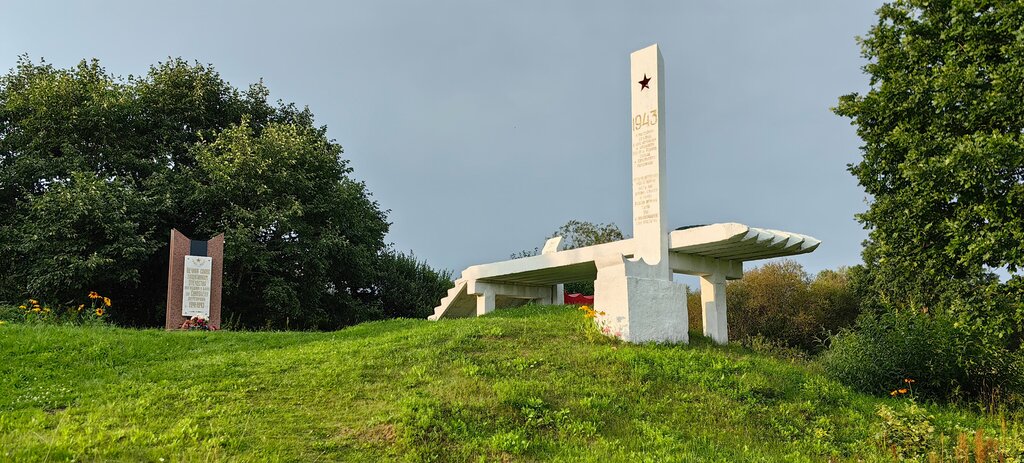 Anıt levhası, anıt taş Памятный знак Плот, Smolenskaya oblastı, foto