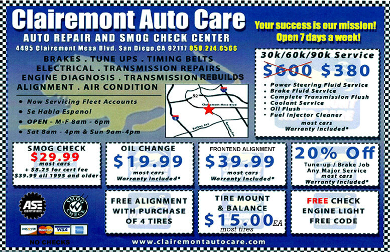 Otomobil servisi Clairemont Auto Care, Kaliforniya Eyaleti, foto