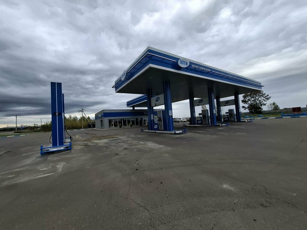 Benzin istasyonu Опти, Krasnoyarski krayı, foto