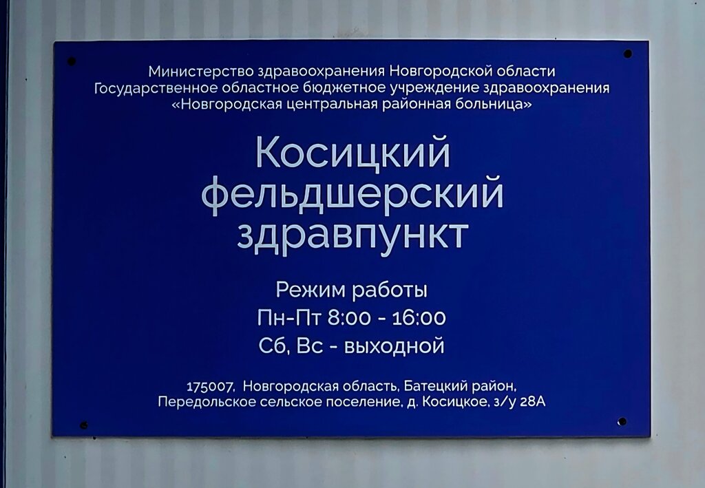 Aile sağlığı merkezi Косицкий фельдшерско-акушерский пункт, Novgorodskaya oblastı, foto
