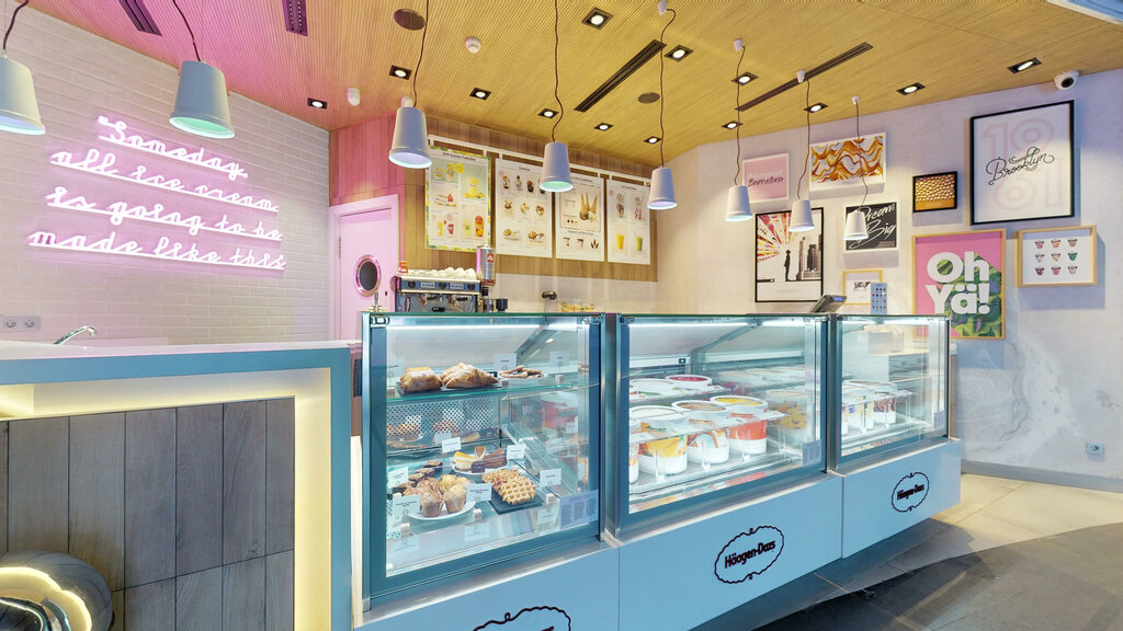 Kahve dükkanları Häagen-Dazs, Barselona, foto
