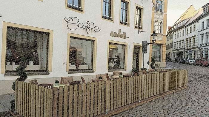 Kahve dükkanları Cafe Andelt, Freiberg, foto