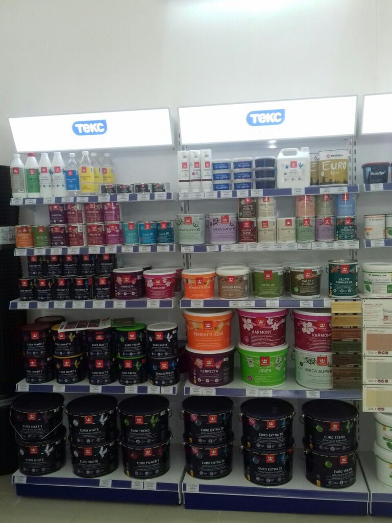 Boya ve cila malzemeleri üretim ve satış yerleri Centr Krasok Tikkurila, Kanash, foto