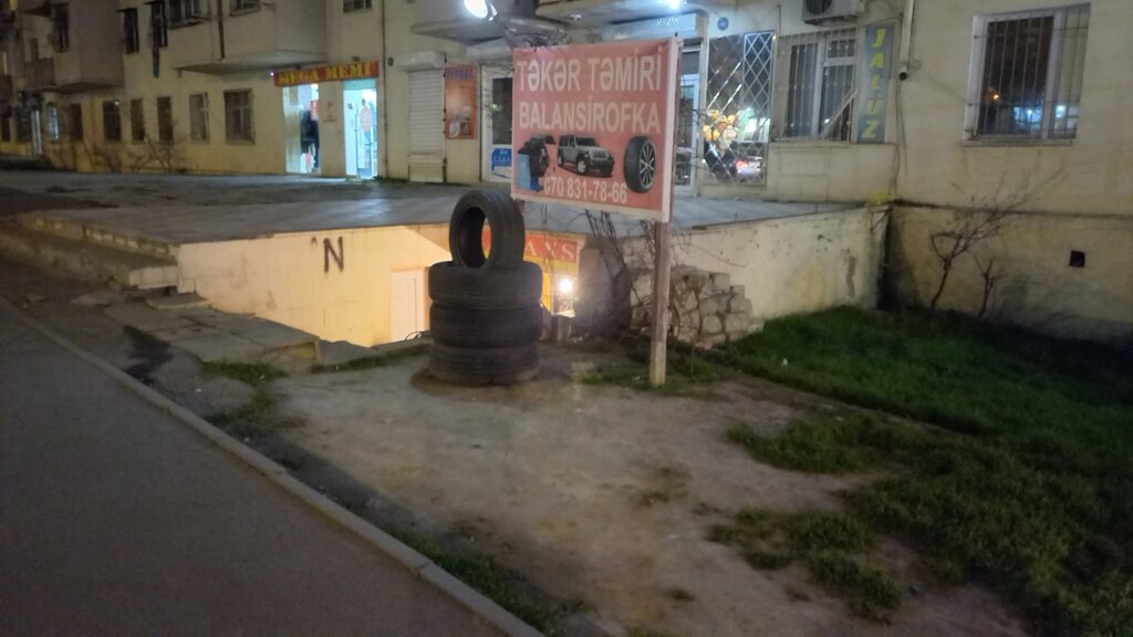 Oto lastik tamiri Şin montajı, Bakü, foto