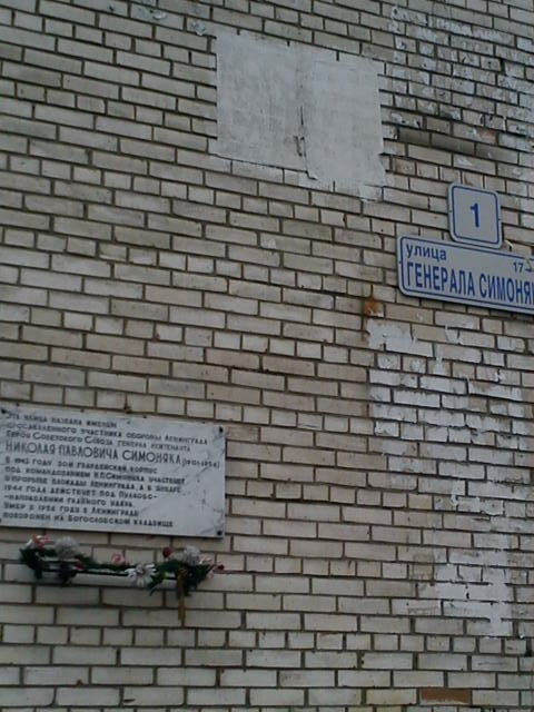 Anıt levhası, anıt taş Н.П. Симоняк, Saint‑Petersburg, foto
