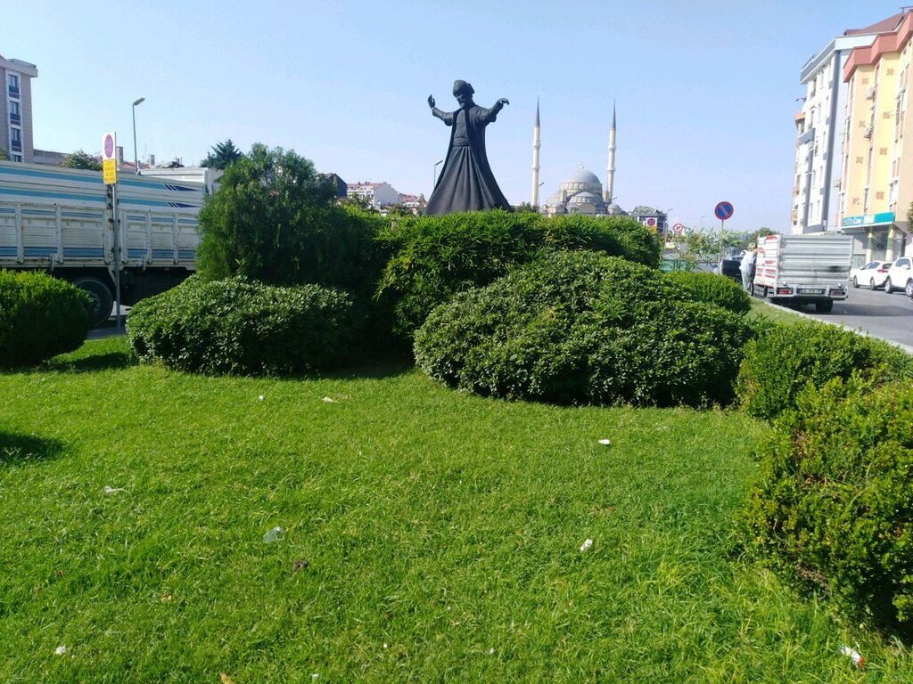 Park, sokak heykeli Mevlana Heykeli, İstanbul, foto