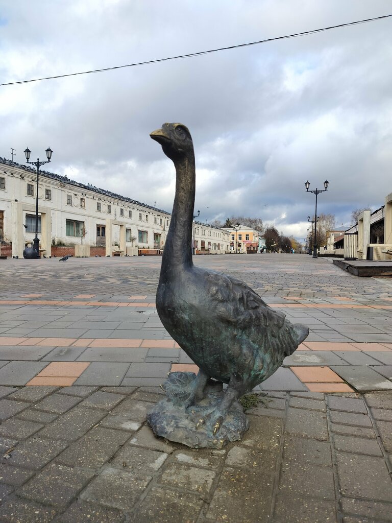Park, sokak heykeli Гусь, Yuryev‑Polski, foto