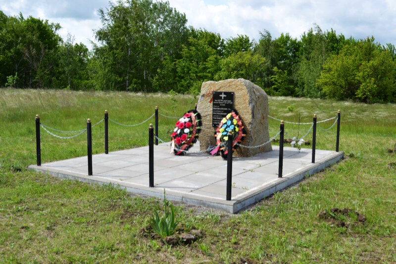 Anıt, heykel Памятный знак экипажу бомбардировщика Бостон, Voronejskaya oblastı, foto