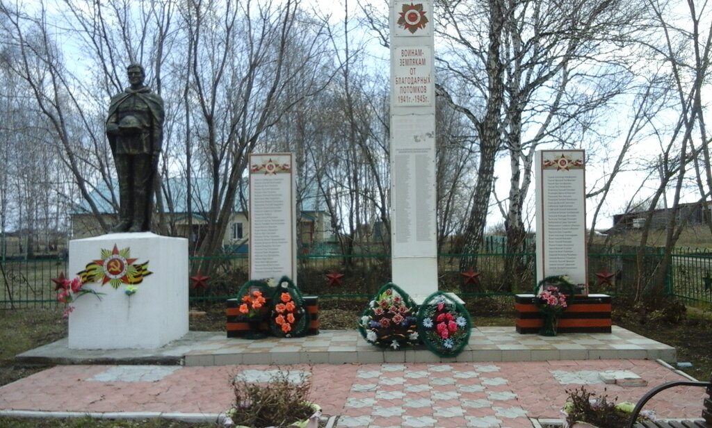 Anıt, heykel Воинам-землякам от благодарных потомков, Novosibirskaya oblastı, foto