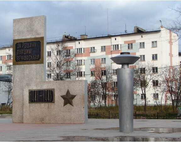 Anıt, heykel Воинам-охинцам, павшим в годы Великой Отечественной войны, Oha, foto