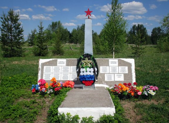 Anıt, heykel Жителям деревень Скалепово, Ухтенино - участникам Великой Отечественной войны, Kirovskaya oblastı, foto