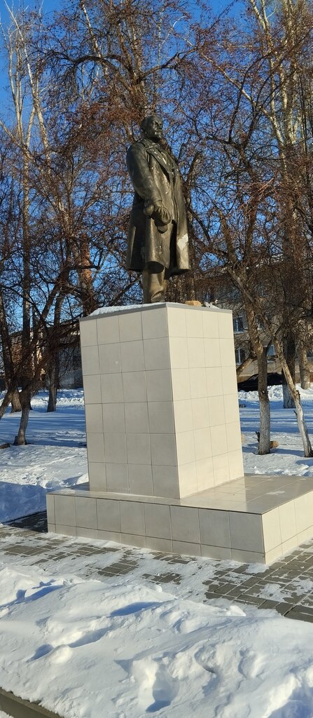 Anıt, heykel В.И. Ленин, Omskaya oblastı, foto