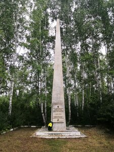 Обелиск павшим воинам Великой Отечественной войны (Irkutsk Region, Chunskiy munitsipalny okrug, rabochiy posyolok Oktyabrskiy, Pionerskiy pereulok), anıt, heykel  İrkutskaya oblastından
