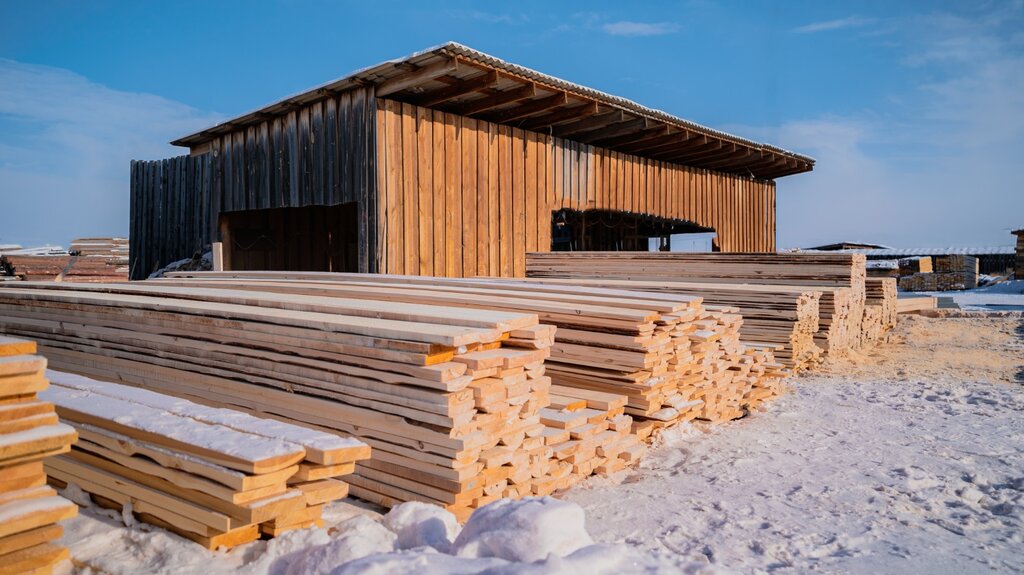 Ahşap endüstrisi Пилорама, İrkutskaya oblastı, foto