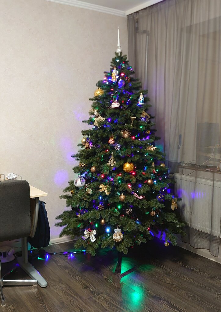Yapay çam ağaçları ve süsleri Elka Ot Belki, Shebekino, foto