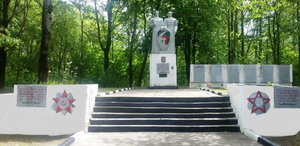 Братская могила (Magiliowskaja voblasc, Slawgaradski rajon, Kabinogorskiy selsovet, vioska Hajšyn), anıt, heykel  Mogiliovskaya oblastından