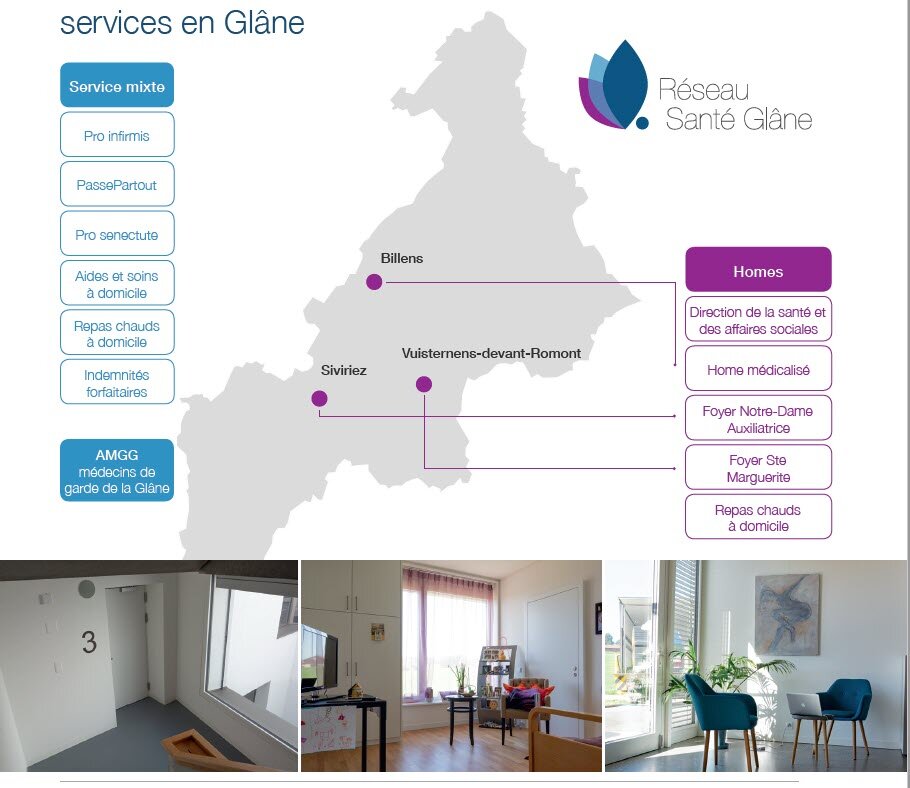 Evde tıbbi yardım Réseau Santé de la Glâne, Fribourg, foto