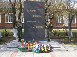 Павшим за Родину (Novosibirsk Region, Ust-Tarkskiy rayon, selo Shcherbaki), anıt, heykel  Novosibirskaya oblastından