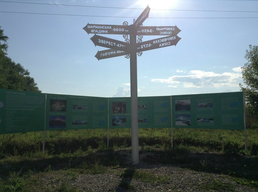 Dekorasyon ve süsleme, onur panosu Указатель расстояний, Riazanskaya oblastı, foto