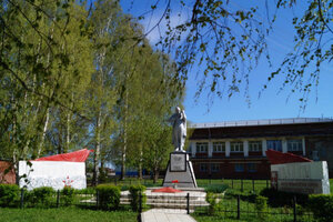 Землякам, павшим в годы Великой Отечественной войны (Udmurtian Republic, Sarapulskiy rayon, derevnya Ust-Sarapulka), anıt, heykel  Udmurtiya'dan