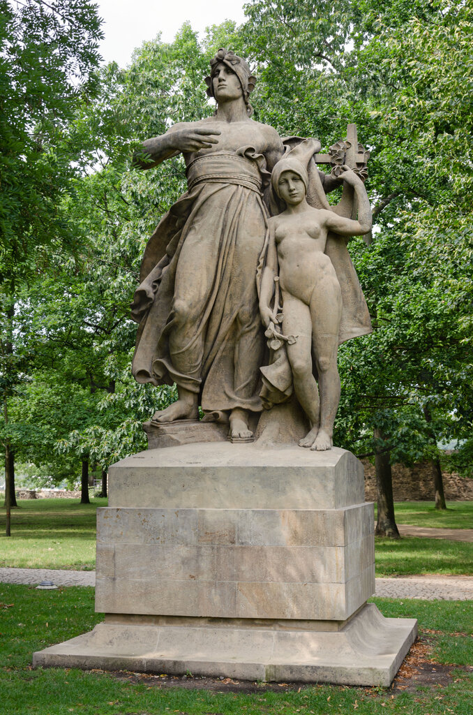 Park, sokak heykeli Lumír a Píseň, Prag, foto