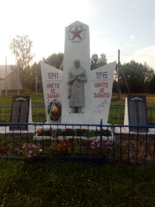 Обелиск погибшим воинам-землякам Великой Отечественной войны (Ivanovo Region, Komsomolskiy rayon, Novousadebskoye selskoye poseleniye, derevnya Ivankovo), anıt, heykel  İvanovskaya oblastından