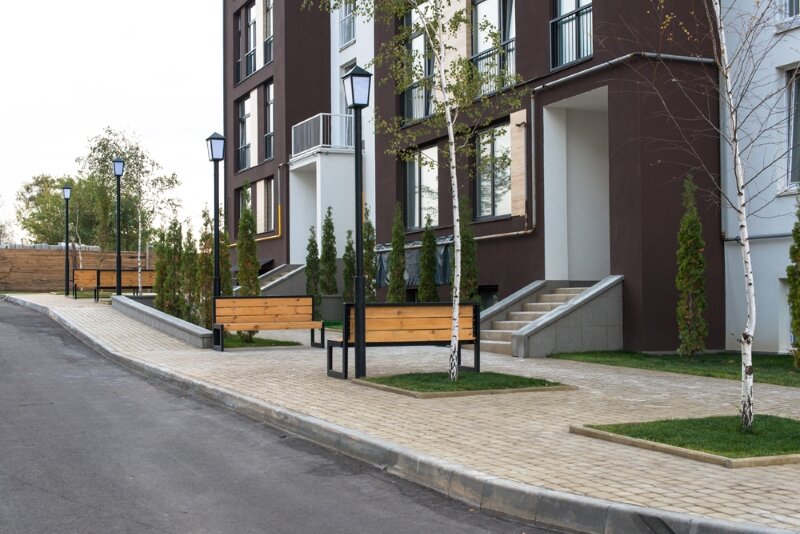 Yeni yerleşim alanlarındaki daireler ZhK Bely Shokolad Center, Kiev Bölgesi, foto