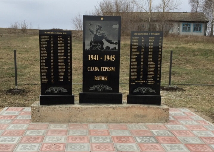 Anıt, heykel Мемориальные плиты, погибшим землякам в годы ВОВ, Orenburgskaya oblastı, foto