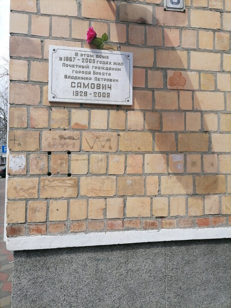 Anıt levhası, anıt taş В.П. Самовичу, Brest, foto