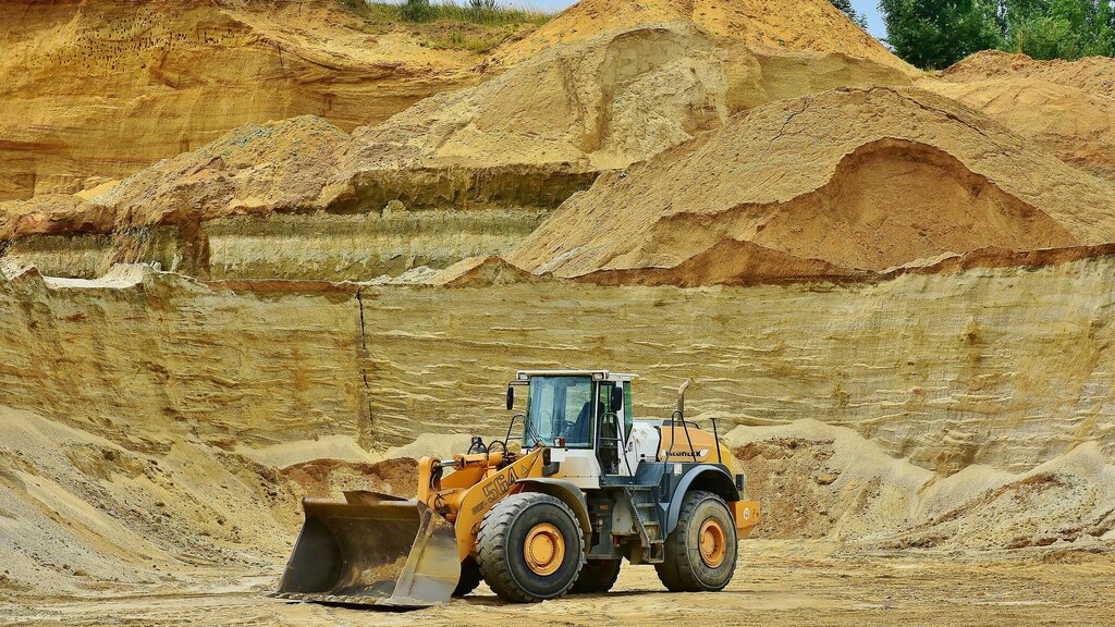 Endüstriyel mineraller Pesok-samosval, Voronejskaya oblastı, foto