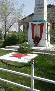 Обелиск погибшим в годы Великой Отечественной войны (Saratov Region, Dergachyovskiy rayon, Kamyshevskoye munitsipalnoye obrazovaniye, selo Zhadovka), anıt, heykel  Saratovskaya oblastından