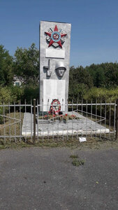 Обелиск Вечная память воинам-землякам, павшим в боях за Родину 1941-1945 гг. (Tyumen Region, Omutinskiy rayon, selo Zhuravlyovskoye, Shkolnaya ulitsa), anıt, heykel  Tümen (Tiumenskaya) oblastından