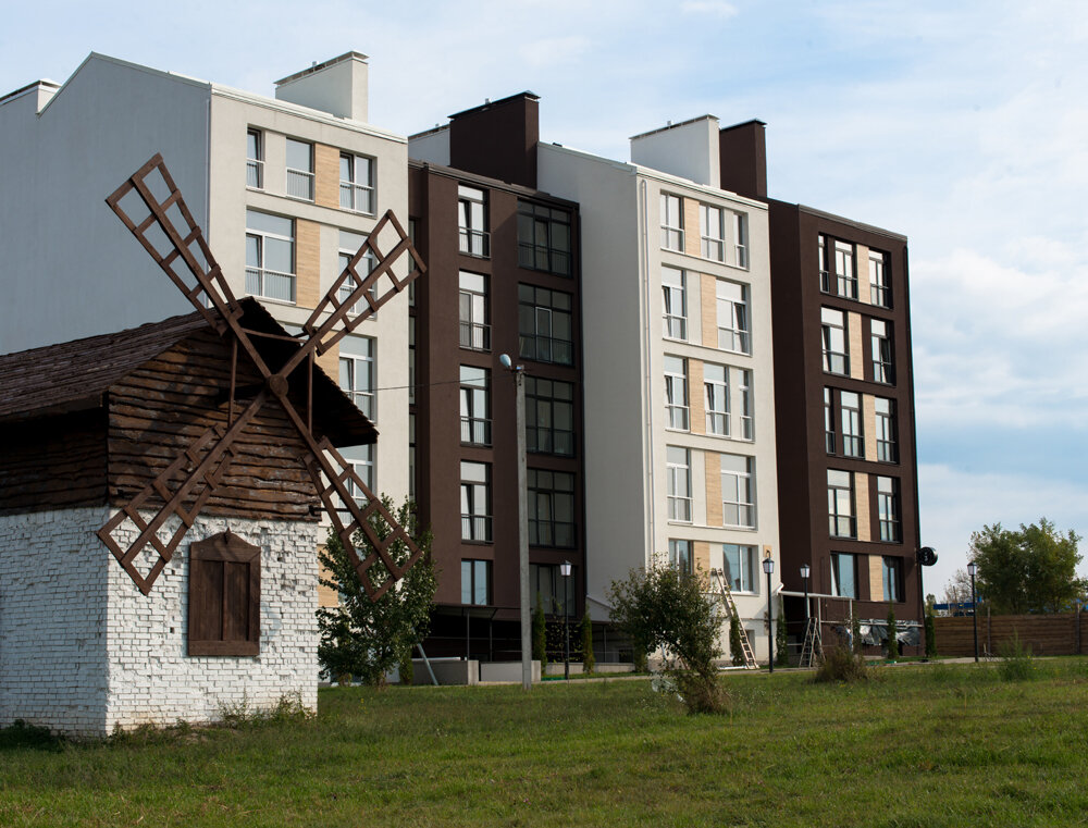 Yeni yerleşim alanlarındaki daireler ZhK Bely Shokolad Center, Kiev Bölgesi, foto